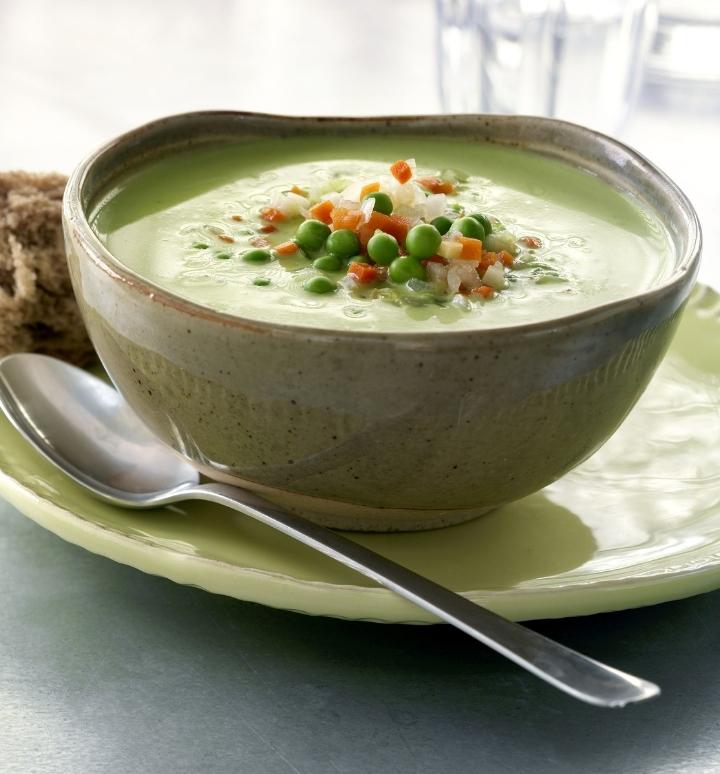 Ærtepuré-suppe med brunoise mix | Frigodan